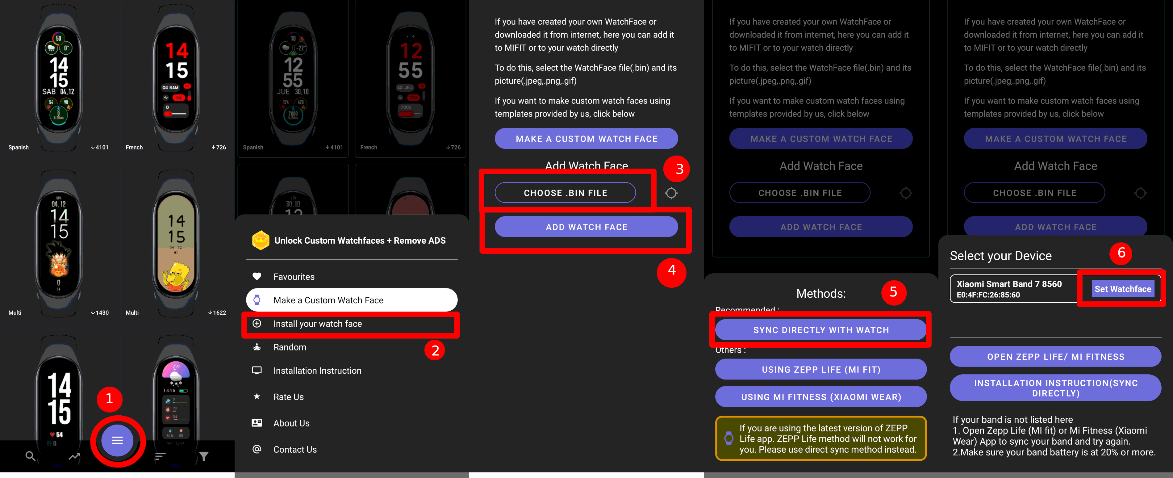 How-to install apps/watchfaces on Xiaomi Mi Band 7 | melianmiko